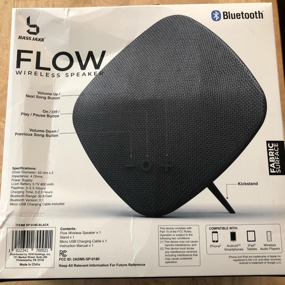 Portable Audio & Video | Bass Jaxx Flow Wireless Fabric Speaker | Poshmark